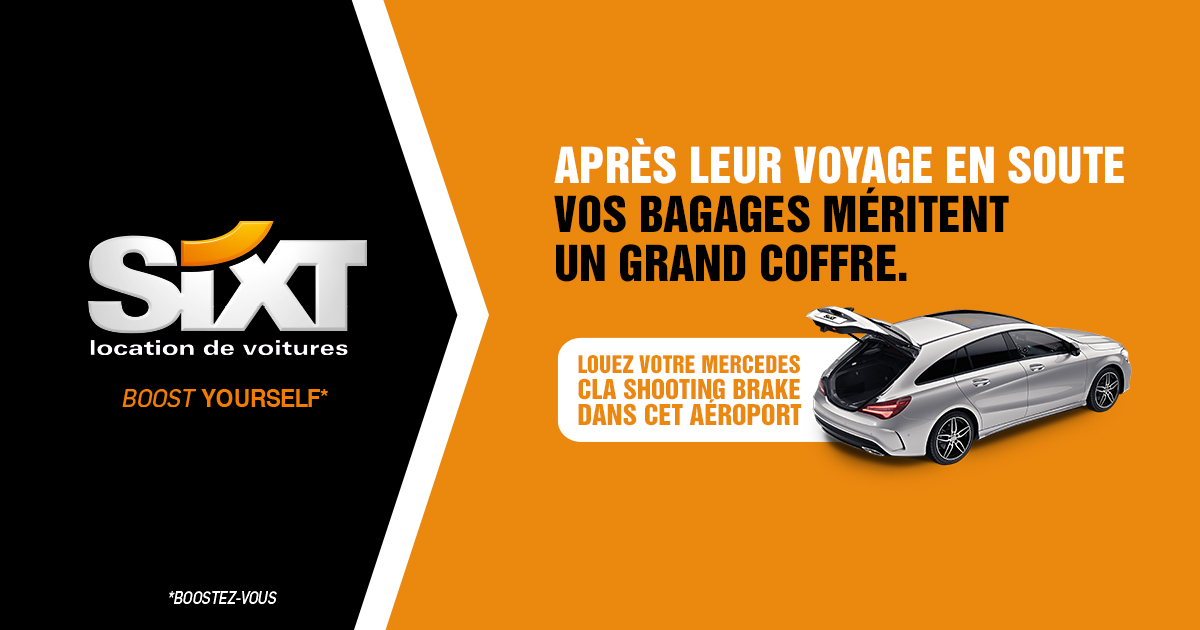 Campagne de publicité Sixt dans les plus grands aéroports de France - 2018